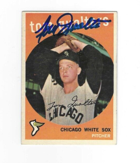 Autographed Tom Qualters Chicago White Sox 1959 Topps Card #341 w/COA ...