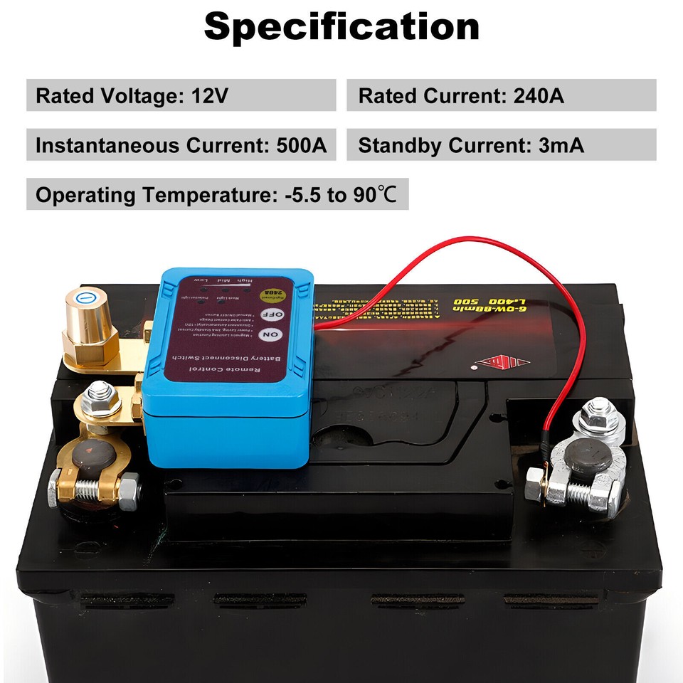 12V 240A Kill Switch Automatic Power Shut Off Switch Remote Battery ...