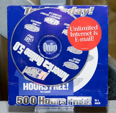 Vintage AOL Version 5.0 500 hours free new sealed AOL06 | eBay
