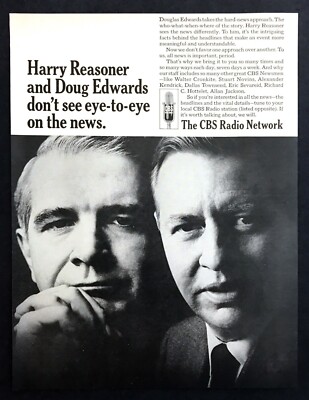 1966 Newsmen Harry Reasoner Douglas Edwards CBS Radio Network vintage ...