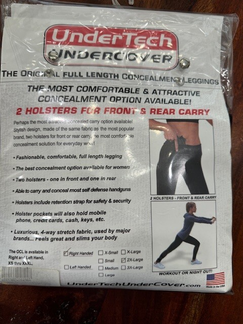 UnderTech conceal carry concealment Leggings black 2XL NWT | eBay