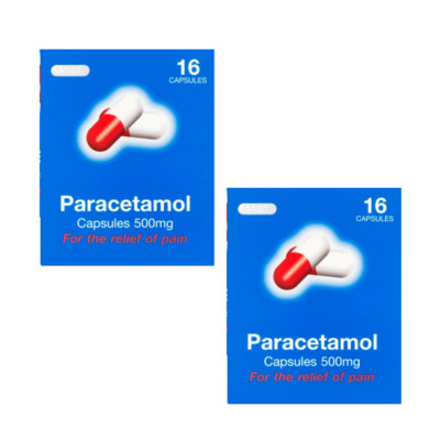 32 Paracetaml 500mg CAPSULES Pain Relief Period Back Migraine Cold Flu ...
