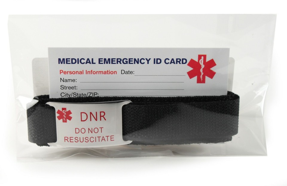 DNR DO NOT RESUSCITATE Sport Medical Alert ID Bracelet. Free Emergency ...