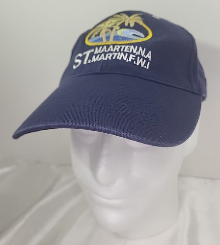 St Maarten, NA Hat Adjustable Adult Size Blue Cap Embroidered | eBay