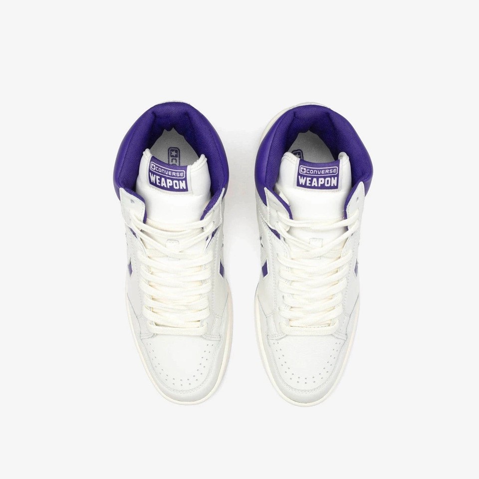 SIZE 12 MENS - Converse Weapon Mid White Purple A11211C LAKERS NEW LA ...
