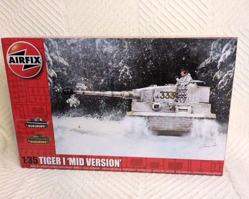 Airfix (Made By Academy) Tiger I - Mid Version 1:35 Scale Model Tank ...