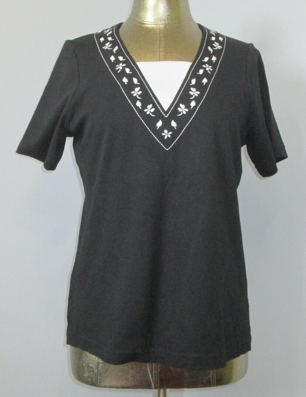 Cathy Daniels Black & White Shirt Womens Size S Chest… - Gem