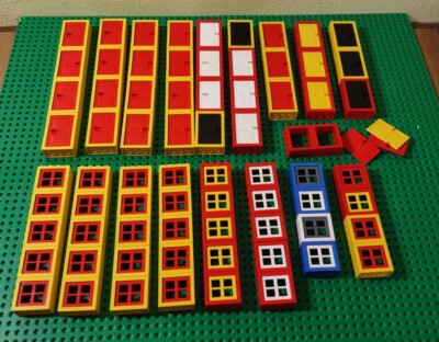LEGO VTG Basic 33x Door Frame w Door 38x Window Frame w Pane 4130 4131 ...