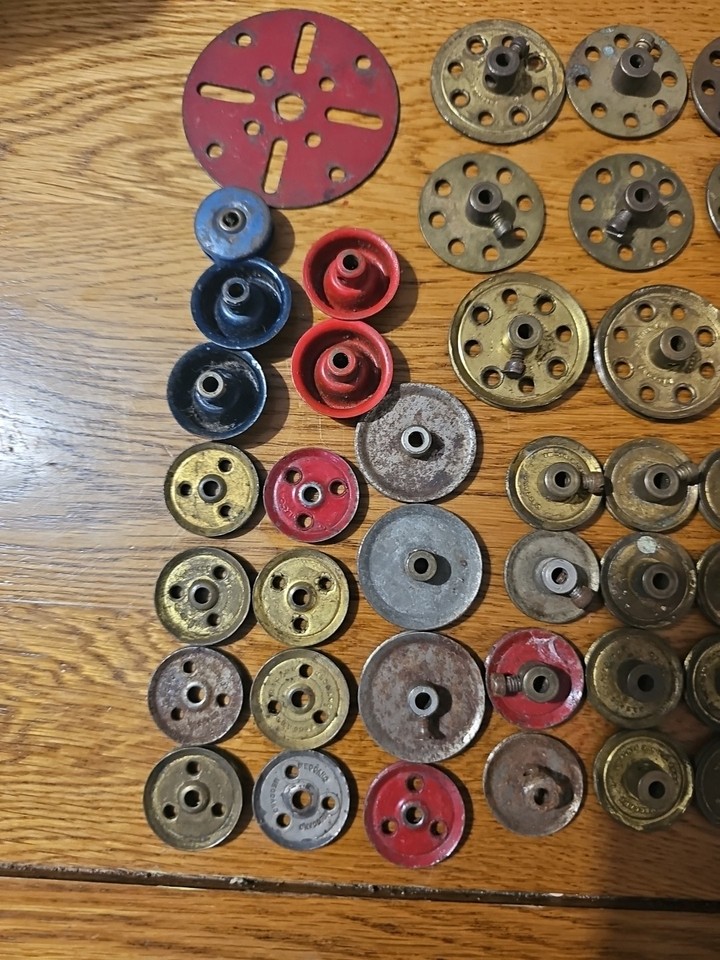 Early Meccano 70 Piece Vintage Joblot Bundle Bush Wheel Pully Plate ...