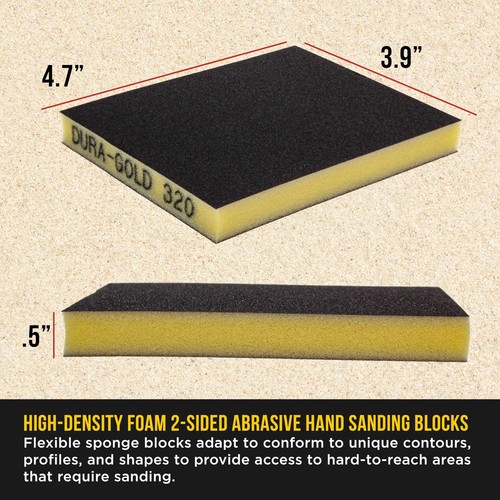 320 Grit Double-Sided Sanding Sponges, Box of 10 - Performance Flex 4.7" x 3.... | eBay