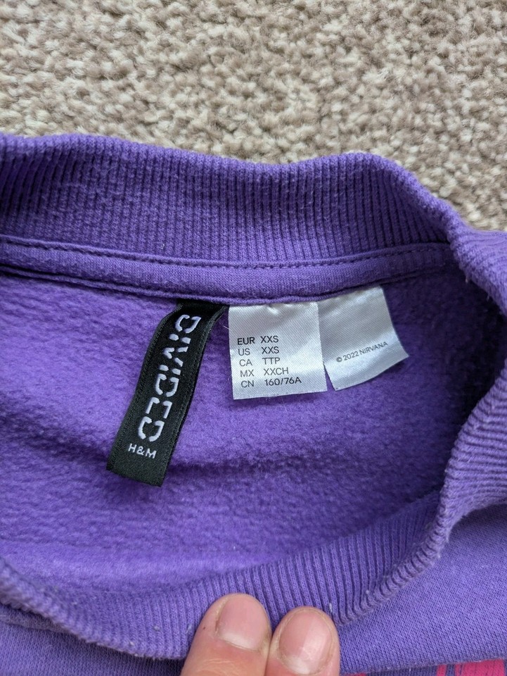 Nirvana In Utero Purple Unisex Oversize Sweatshirt XXS Band Sweater Sweatshirt | eBay UK