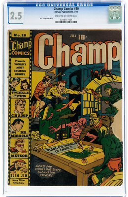 CHAMP COMICS #20 CGC GOOD+ 2.5 HARVEY 1942 JACK KIRBY COVER/ ART! GOLDEN AGE! | eBay