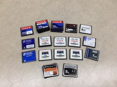 Lot of 27 Misc Compact Flash Cards Cisco SanDisk Smart Unigen 16GB ...