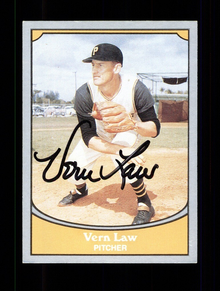 SIGNED 1990 PACIFIC BASEBALL LEGENDS #37 VERN LAW AUTOGRAPH ...