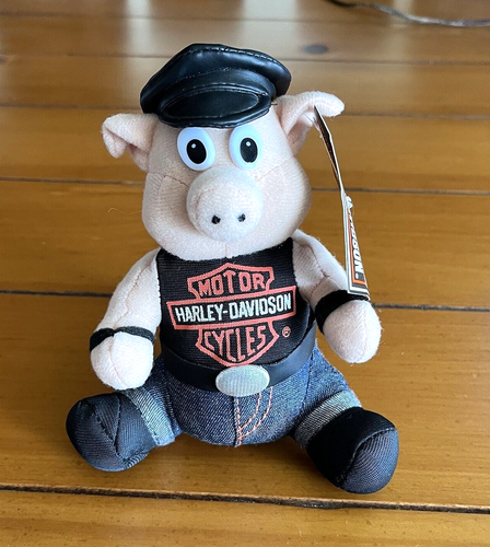 VTG Harley Davidson Pig Plush Motorcycle Stuffed Animal 1993 Play By ...