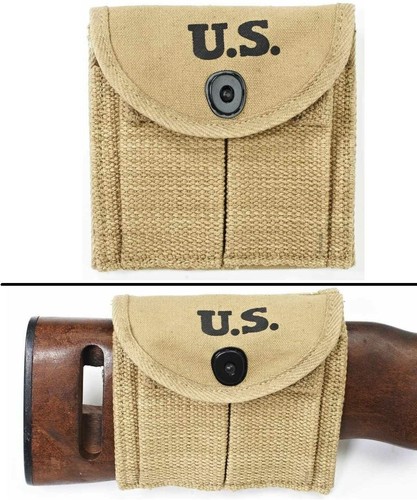 2 Pack U.S. WWII M1 Carbine Rifle Buttstock Bullet Magazine Pouch WW2 ...