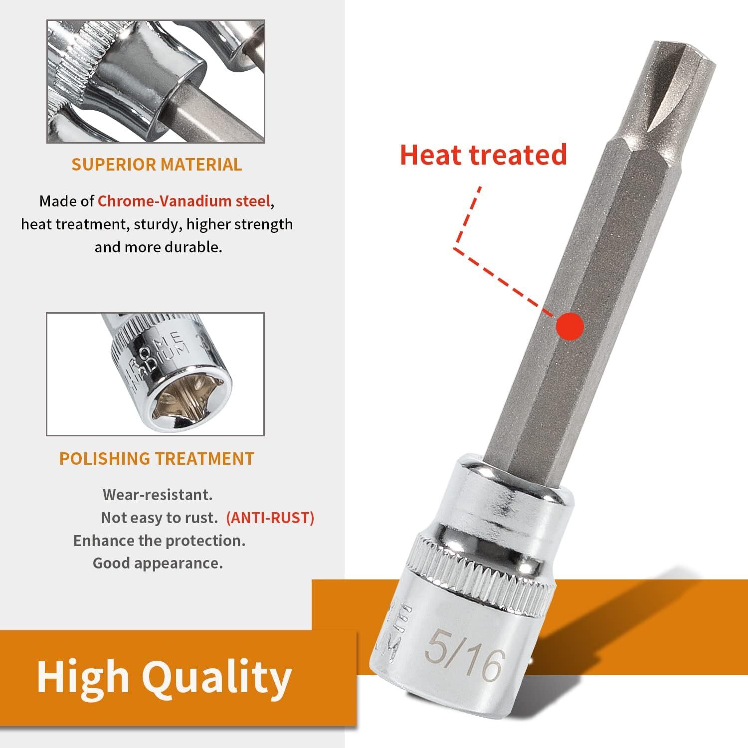 8755 Clutch Head Bit Socket Set - 4 Piece - 5/32" 3/16" 1/4" 5/16" | eBay