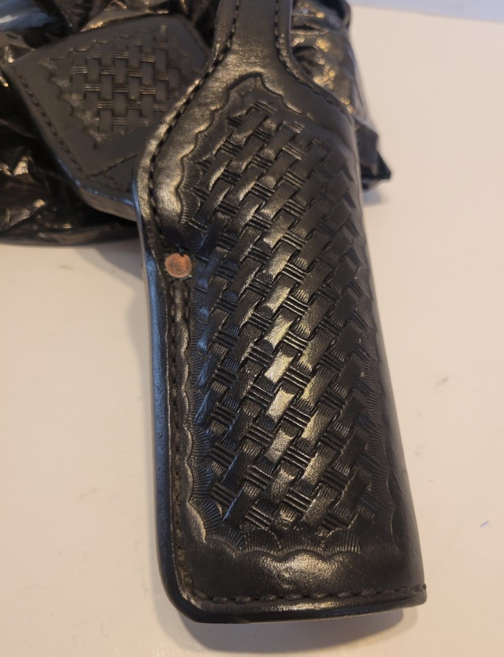 VINTAGE BIANCHI #99A BASKET WEAVE REVOLVER HOLSTER 45 AUTO | eBay