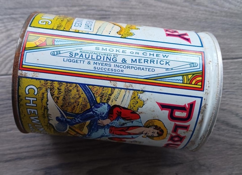 Vintage PLOW BOY Empty Tobacco Tin Can Chewing & Smoking 8 oz. NO LID ...