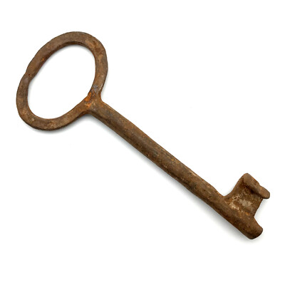 One LARGE Vintage Skeleton Key Old Rusty Iron Antique Prison Jail Cell ...
