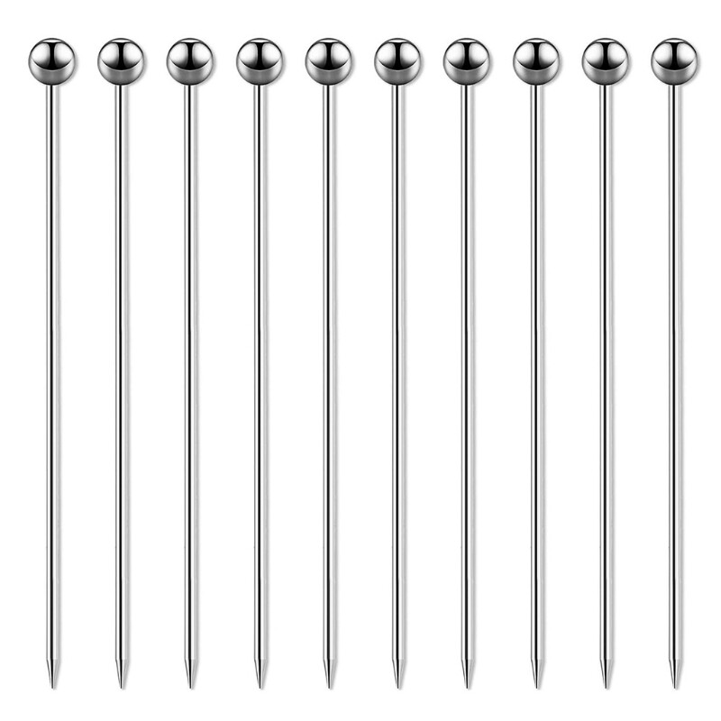 Stainless Steel Cocktail Toothpicks Reusable Cocktail Skewers Garnish ...