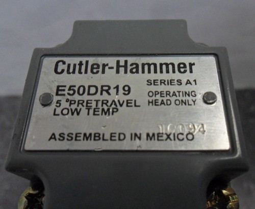 Nice Cutler Hammer E50BR19 Lo Temp E50BR1 Limit Switch E50SB + E50DR19 ...