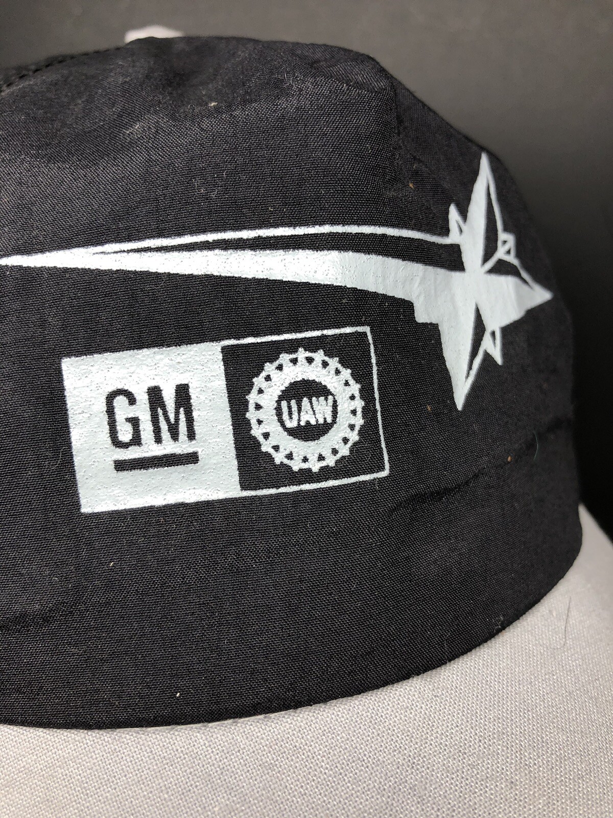 GM / UAW - Black Gray - Baseball Cap- Strap Back Adjustable - Made In ...