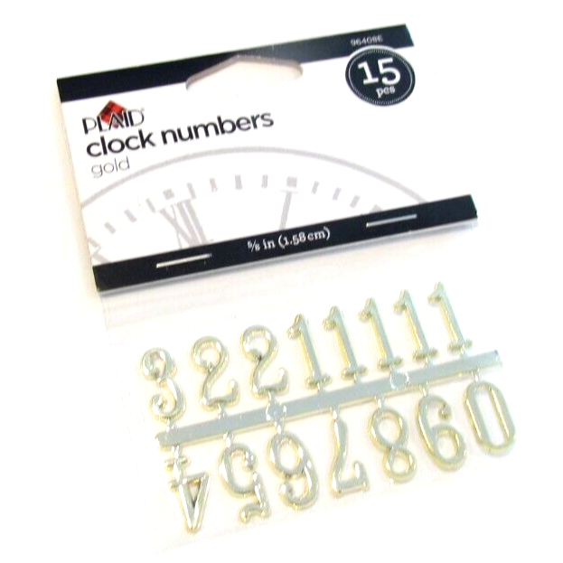 Plaid Arabic Clock Numbers Gold 5/8" Lot of 2 Packs 96408E NOS | eBay