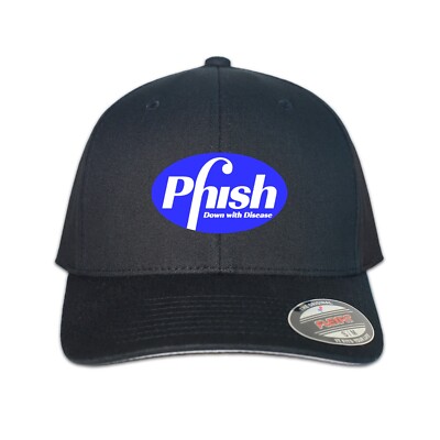 Phish Down With Disease Funny Pfizer Logo Flex Fit Hat Adult Sarcastic ...