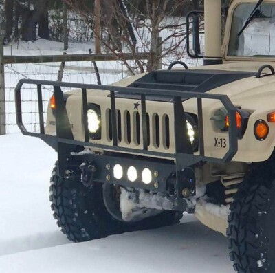 BLACK Brush Guard- Medium Duty + Brackets + Hardware Military Humvee ...