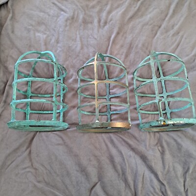 3 Vintage Russell And Stoll Bronze Light Cage Guards | eBay