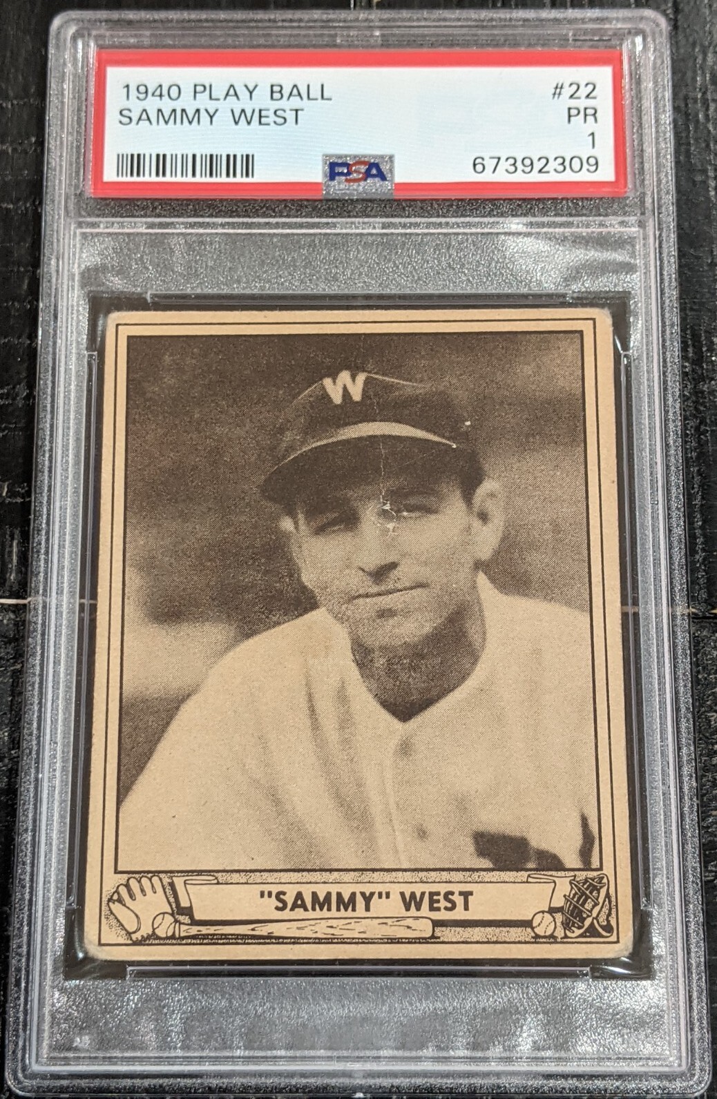 1940 Play Ball Sammy West PSA 1 PR #22 Washington Senators Samuel ...