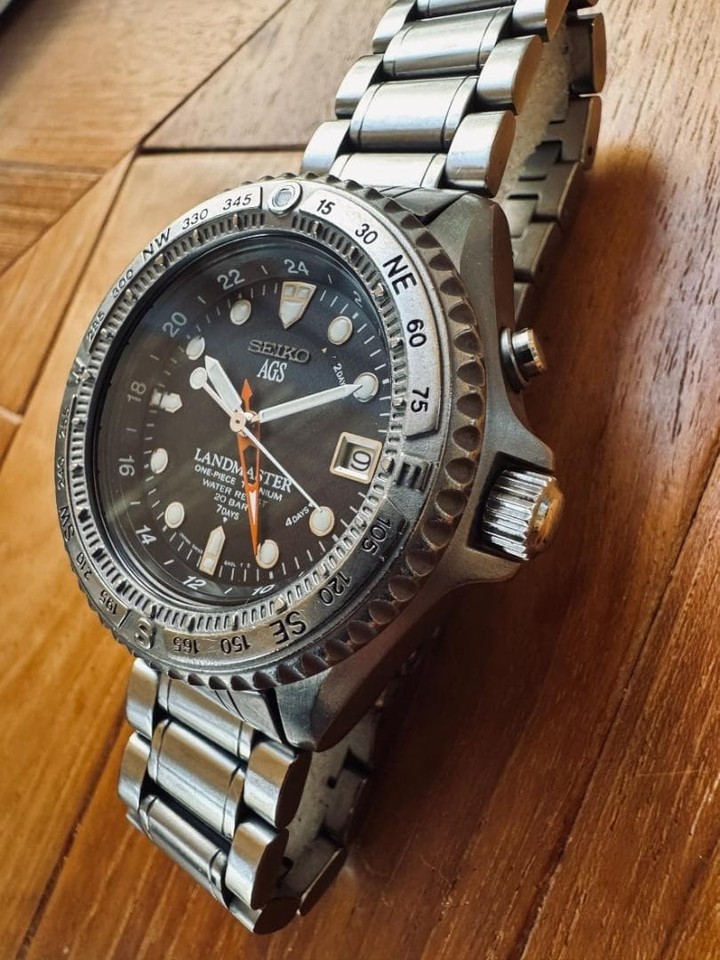 Seiko 5M45-6A00 Diver's Watch GMT Landmaster 1994 Men's Used 43mm Wrist ...