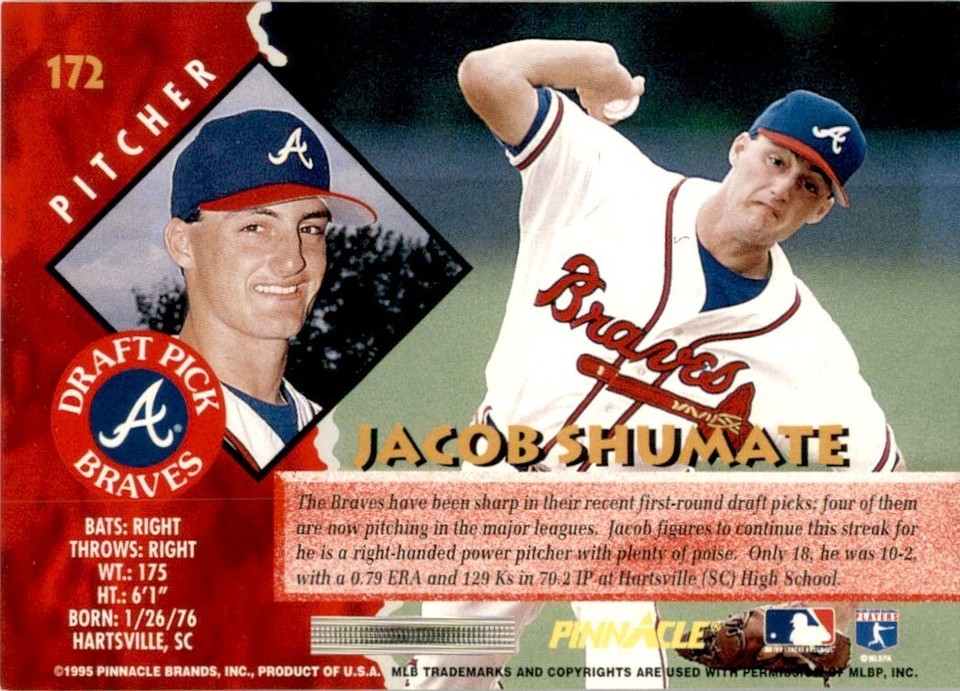 1995 Pinnacle #172 Jacob Shumate Rookie | eBay