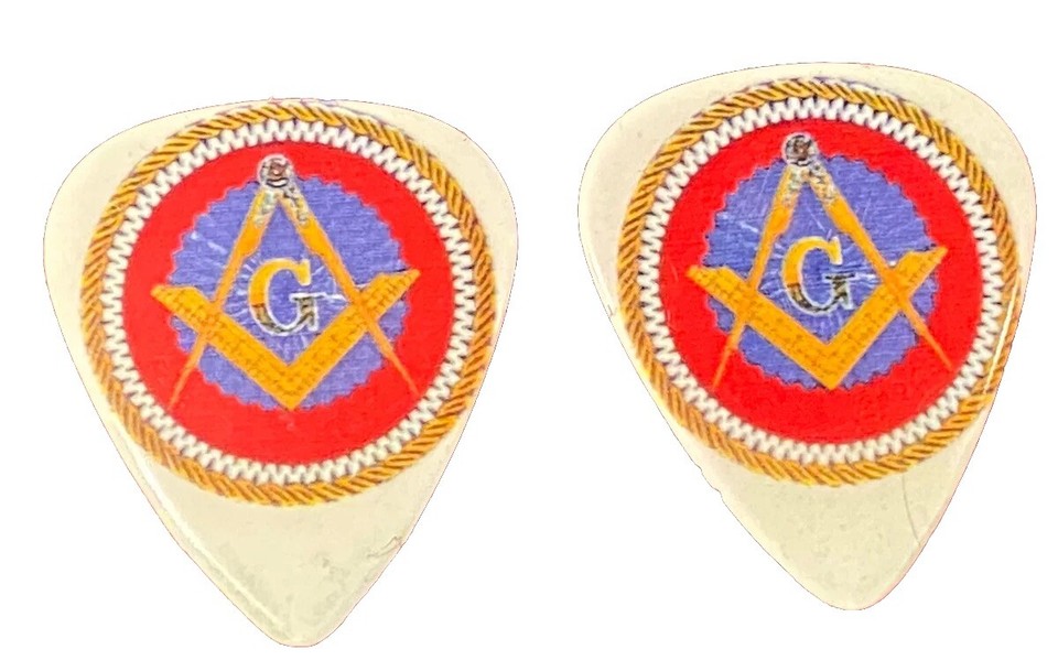 Freemason Masonic Compass and Square Guitar Picks. Lot of 2 Heavy Gauge ...