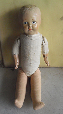 Vintage 1915 Louis Amberg LA&S Composition Cloth Boy Character Doll 15 ...