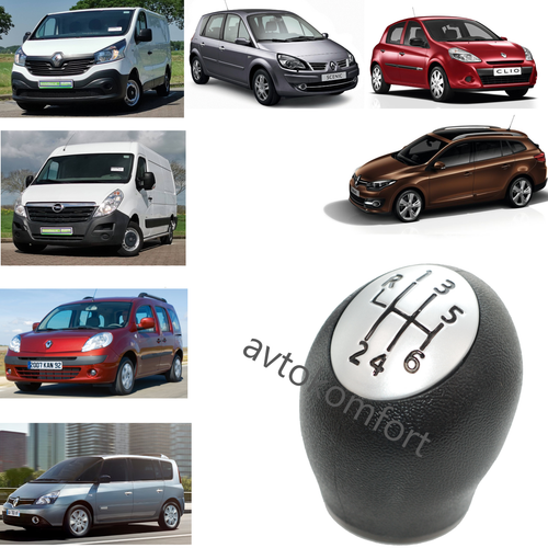 Gear Knob For Renault Megane Scenic Espace Master Trafic Clio III Opel ...