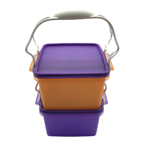 Tupperware QUARTET Square-A-Way 2 Deep Containers w/ CARIOLIER 7-cup ...