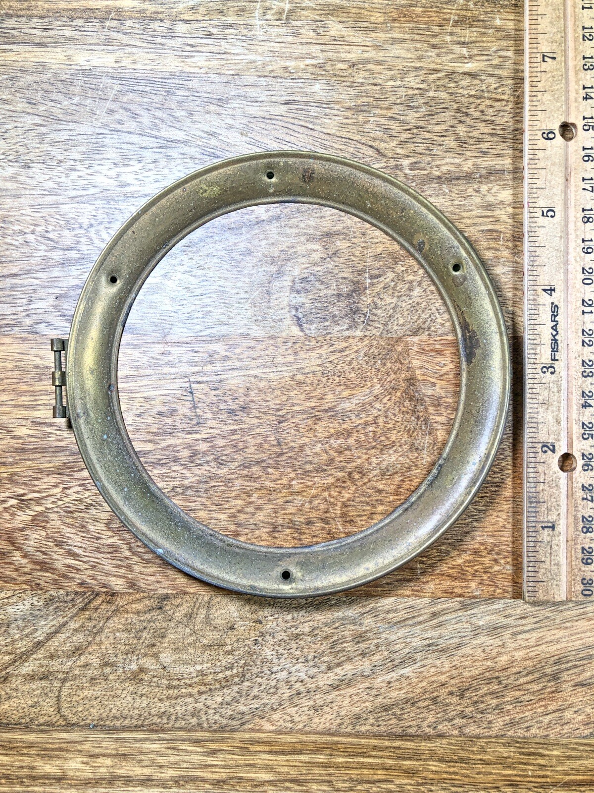 Old Brass Clock Dial Trim Ring 5.65 Inch Outer Diameter 4.48 Inner Dia ...