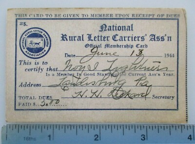 1944 NRLCA Landisburg PA Nat'l Rural Letter Carriers Association ...