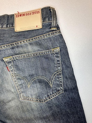 Edwin 503 Premium Jeans Used Straight Red Tab 34.5" Waist, Good ...