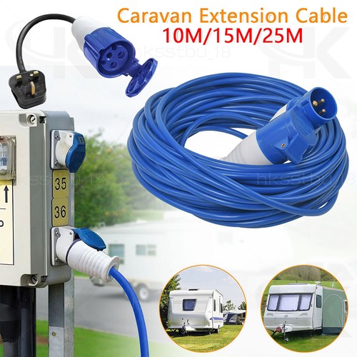 CARAVAN CAMPING HOOK UP CABLE 16A MAINS SITE EXTENSION LEAD ADAPTER FLY ...