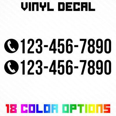 Custom Phone Number Vinyl Decal Sticker for Business, Shop, Car Window ...