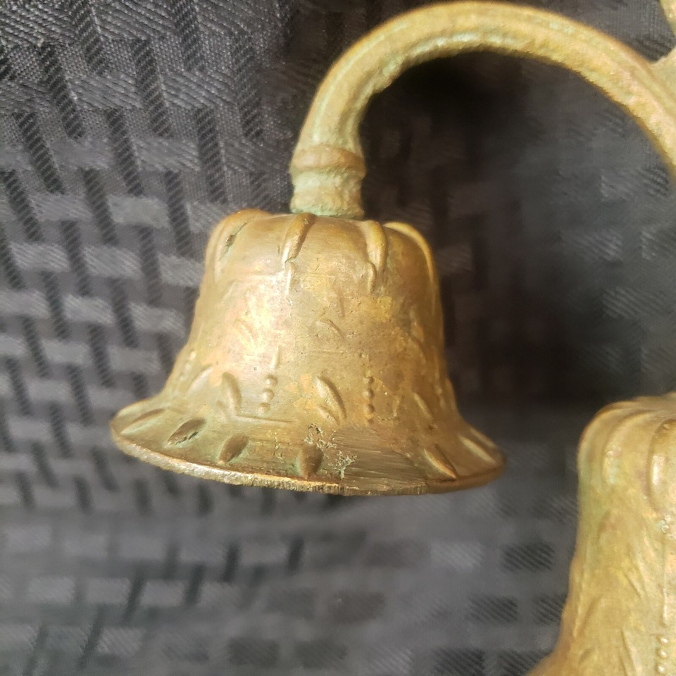 Old Vintage Antique Original Cast Brass Bell Triple Door Ringer | eBay