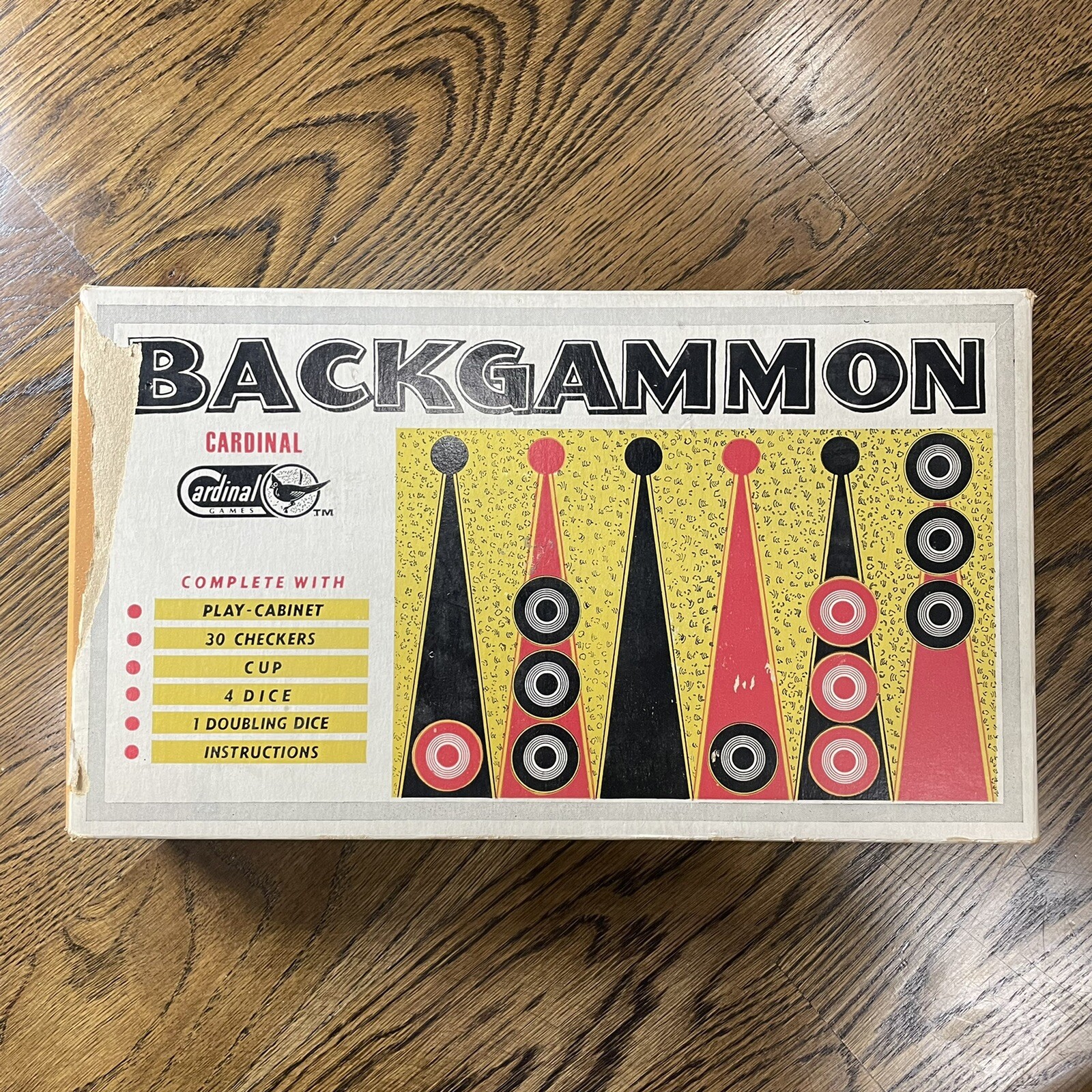 Vintage Cardinal Backgammon Board Game Complete Set No 130 New Open Box ...