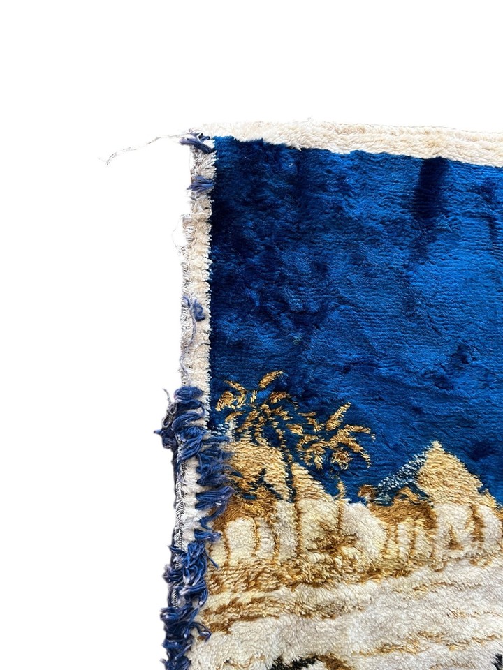 Vintage Desert Caravan Camel Wall Tapestry Rug Middle Eastern Scene ...