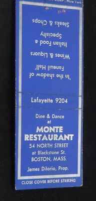 1930s? Dine & Dance at Monte Restaurant James Dilorio 54 North Street ...