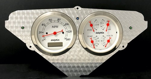 1955 1956 1957 1958 1959 Chevy Truck Quad 2 Gauge Dash Panel Engine ...