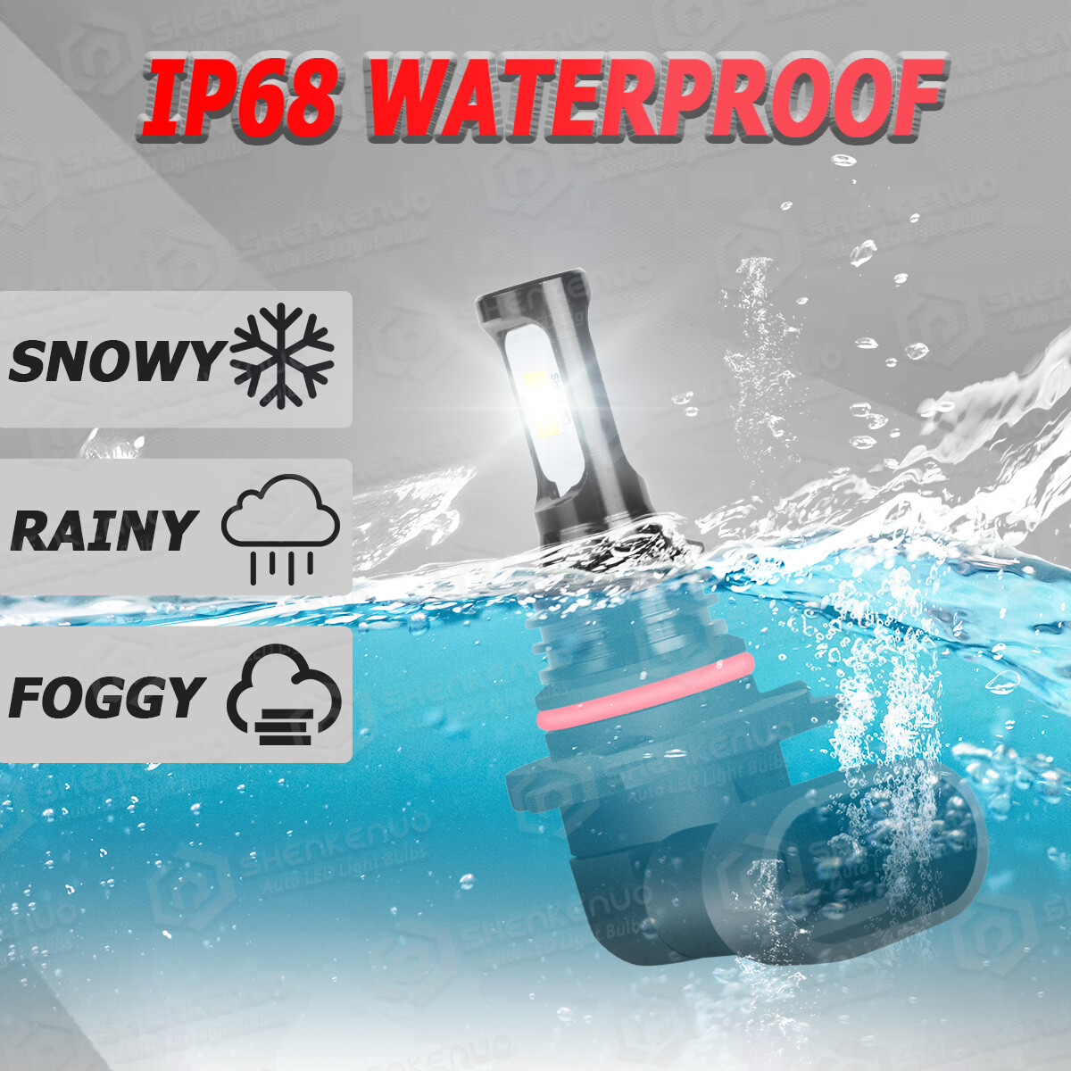 9006 9005 LED Headlights Kit Combo Bulbs 6500K High Low Beam Super ...