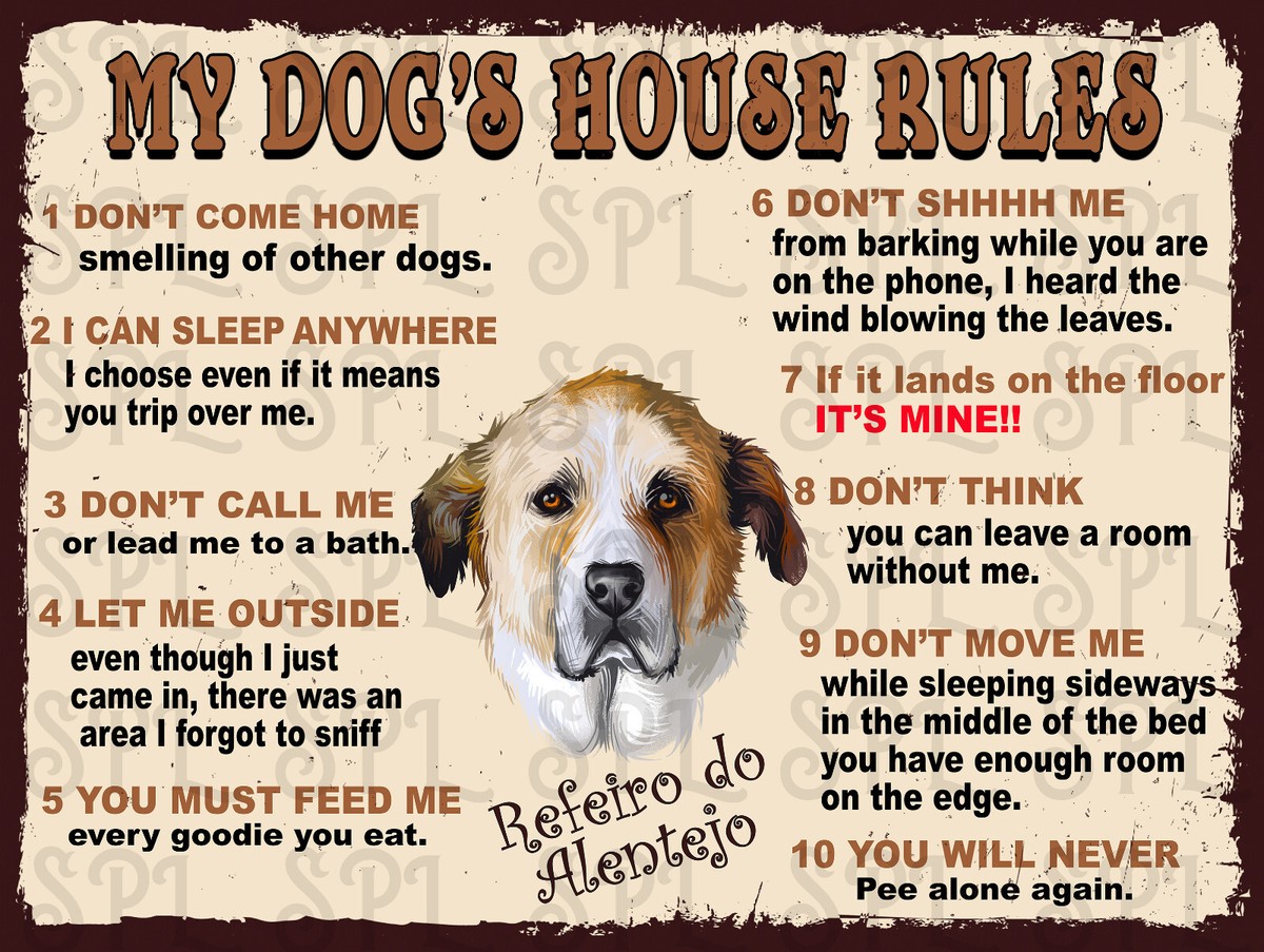 Dog Box Quotes Jack Russell My Dog's House Rules Retro Metal Tin Sign